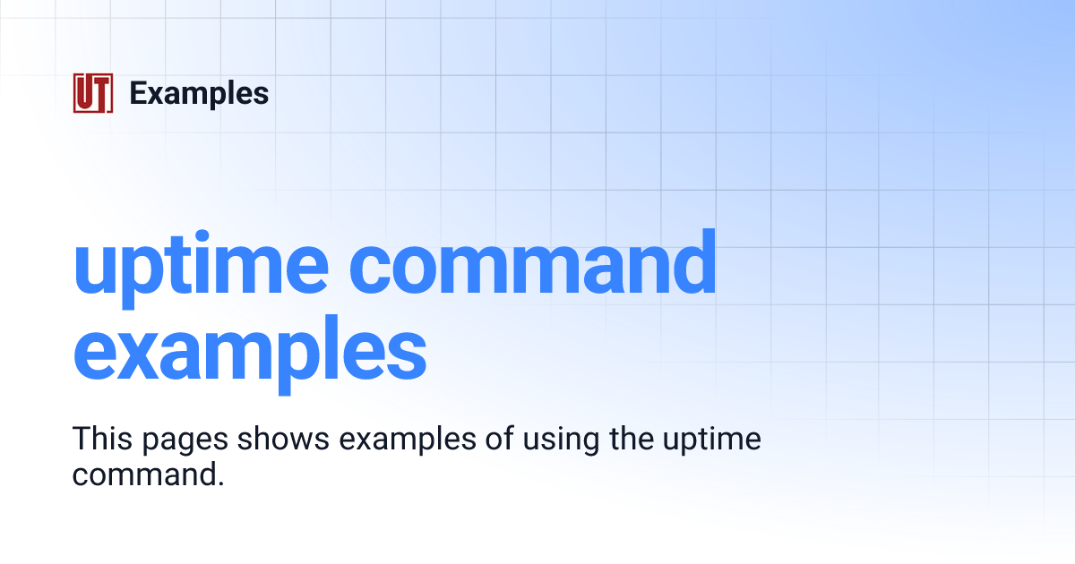 uptime command examples | Examples